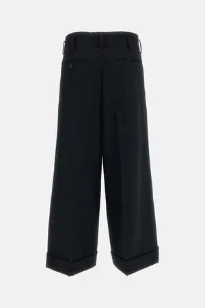 Comme Des Garçons Pantaloni In Lana Gamba Larga