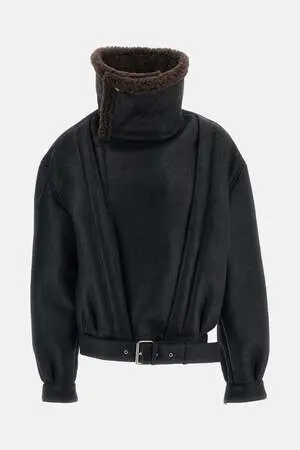 HALFBOY Giacca Aviator Shearling - Nero