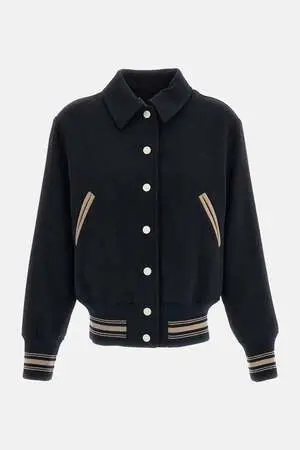 GOLDEN GOOSE Giacca Bomber 'journey' In Pura Lana Vergine - Blu