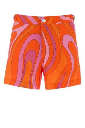Emilio Pucci Printed Polyester Swimming Shorts - Multicolor