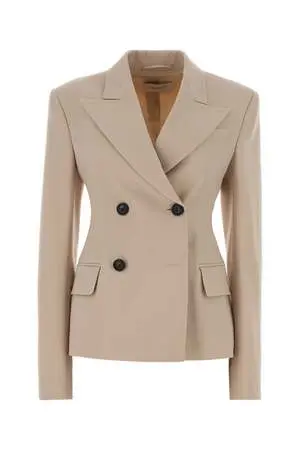 Sportmax Sand Stretch Wool Fresia Blazer - Brown