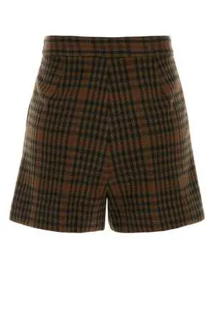 MAX MARA Embroidered Wool Blend Parata Shorts