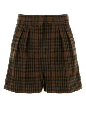 Max Mara Embroidered Wool Blend Parata Shorts - Multicolor