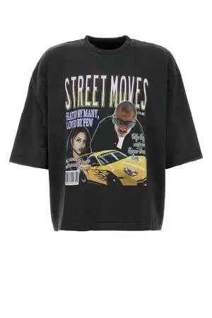 WILLY CHAVARRIA Cotton Oversize Street Moves T-shirt - Black