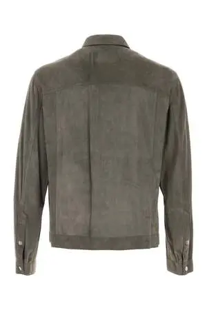 Brunello Cucinelli Dove Grey Suede Overshirt