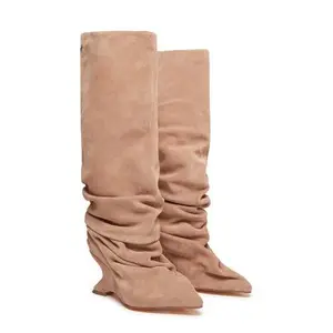 MALLET Layla Suede Slouch Knee High Boots