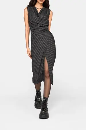 DISTURBIA Dorothea Tailored Midi Dress - Grey