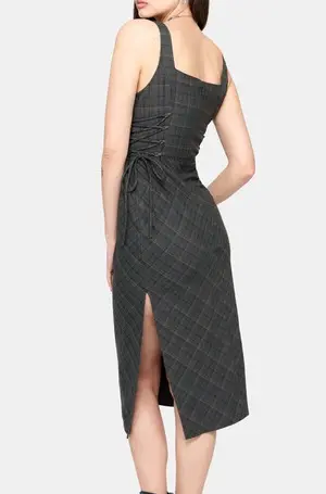 DISTURBIA Caitriona Lace Up Side Midi Dress