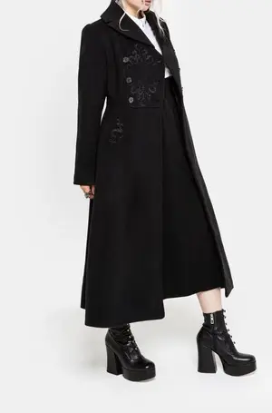 DISTURBIA Blanche Bib Longline Coat