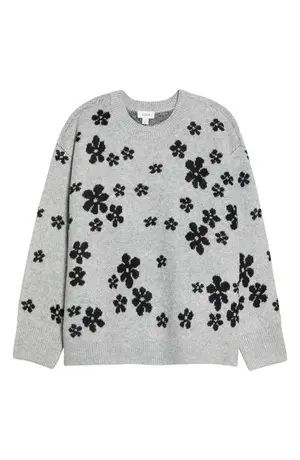 CECE DUPRAZ Flower Long Sleeve Crewneck Sweater