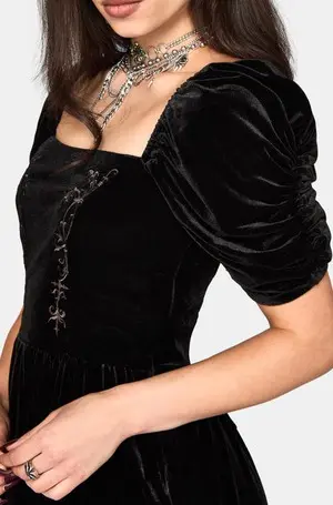 DISTURBIA Rasque Velour Mini Dress