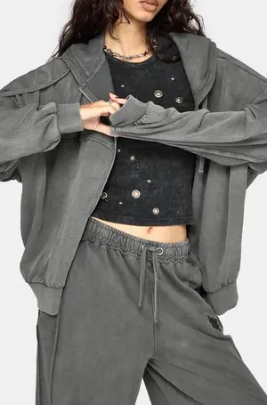 DISTURBIA Mio Witches Knot Distressed Seam Hoody