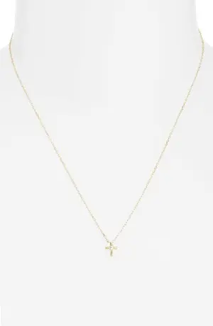 Argento Vivo Lab Grown Diamond Cross Pendant Necklace