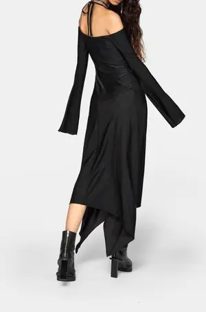 DISTURBIA Aurelia Slinky Halter Strap Midi Dress