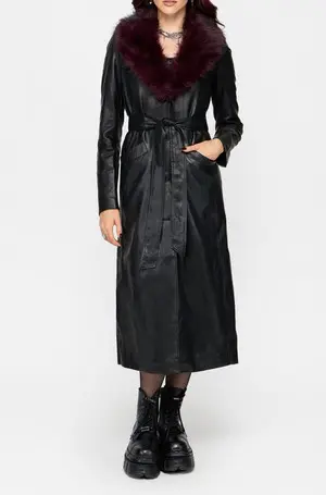 DISTURBIA Effina Fur Collar Longline Coat