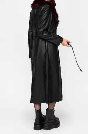 DISTURBIA Effina Fur Collar Longline Coat