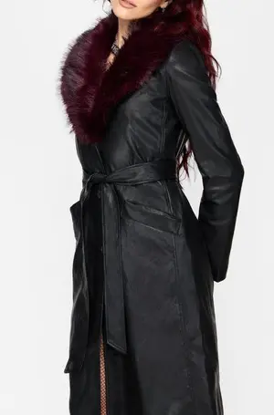DISTURBIA Effina Fur Collar Longline Coat