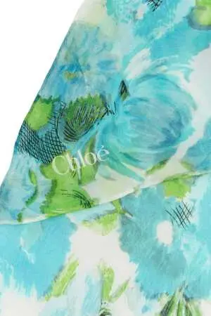 Chloé Printed Georgette Foulard - Multicolor