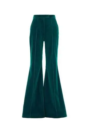 COSTARELLOS Teal Green Velvet Pant - Blue