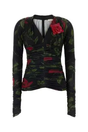 Blumarine Printed Stretch Jersey Top - Multicolor