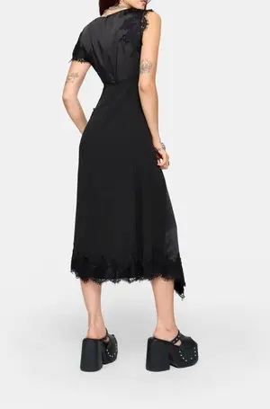 DISTURBIA Lucretia Lace Asymmetric Midi Dress