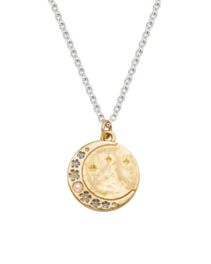 FABLE ENGLAND Selene Moon & Periwinkle Necklace - Gold
