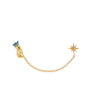FABLE ENGLAND Palm Of Your Hand Pearl Chain Collar Brooch