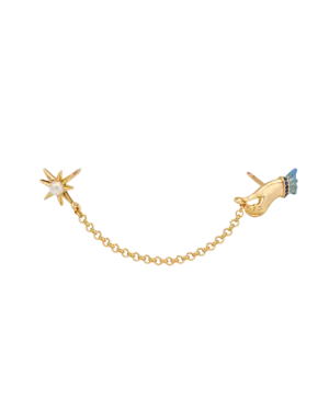 FABLE ENGLAND Palm Of Your Hand Pearl Chain Collar Brooch