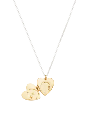 FABLE ENGLAND Selene Moon & Periwinkle Locket Necklace - Gold
