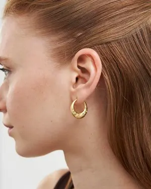 FABLE ENGLAND Niva Mistletoe Hoop Earrings