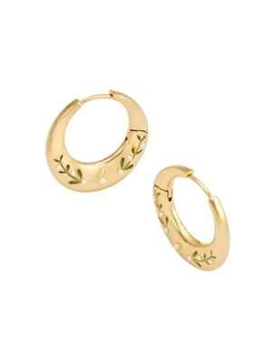 FABLE ENGLAND Niva Mistletoe Hoop Earrings