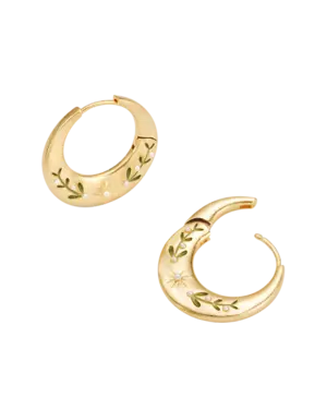 FABLE ENGLAND Niva Mistletoe Hoop Earrings