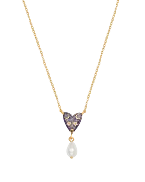 FABLE ENGLAND Jasmine Moon Butterfly & Pearl Necklace