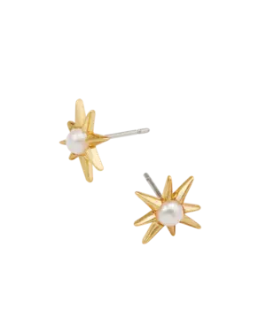 FABLE ENGLAND Star Pearl Stud Earrings