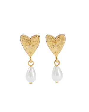 FABLE ENGLAND Jasmine Moon Butterfly & Pearl Earrings