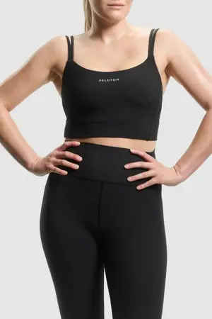 PELOTON Cadent Strappy Open Back Bra - Black
