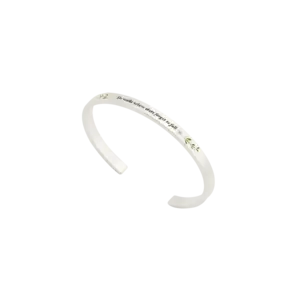 FABLE ENGLAND Niva Mistletoe Pearl Bangle - Silver