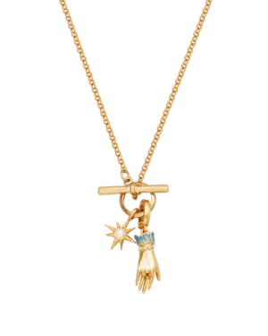 FABLE ENGLAND Palm Of Your Hand Pearl Toggle Necklace