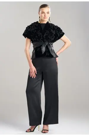 Natori Vegan Luxe Lambskin Faux Fur Wraped Vest