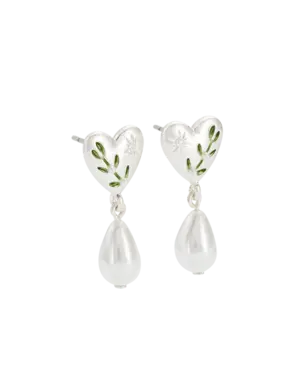 FABLE ENGLAND Niva Mistletoe & Pearl Earrings - Silver