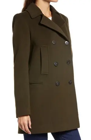 MYCRA PAC Fleurette Boyfriend Wool Double Breasted Peacoat