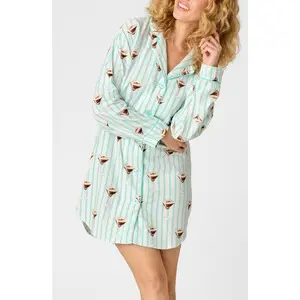 PJ Salvage Flannel Nightshirt - Pool Blue