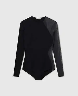 Stella McCartney Miracle Long-sleeve Compact-knit Bodysuit - Black