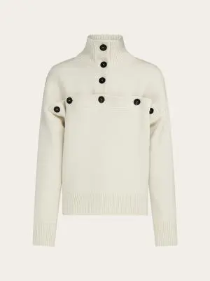 FERRAGAMO Knitted Pullover With Button Detail