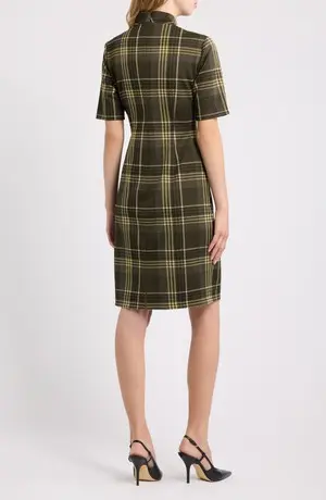 Anne Klein Mock Neck Midi Sheath Dress