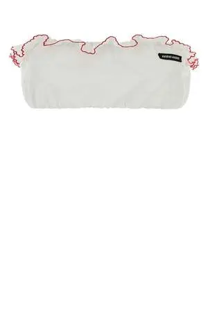 Miu Miu Poplin Crop-top - White