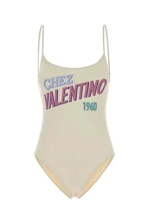 Valentino Garavani Ivory Stretch Nylon Swimsuit