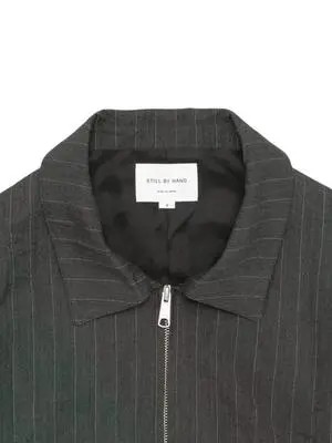 STILL BY HAND Pinstripe-pattern Zip-up Jacket