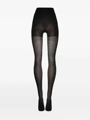 Wolford Jacquard-pattern Merino-blend Tights - Black