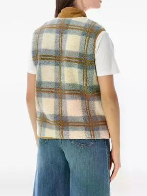 KAVU Ozette Check-pattern Fleece Gilet